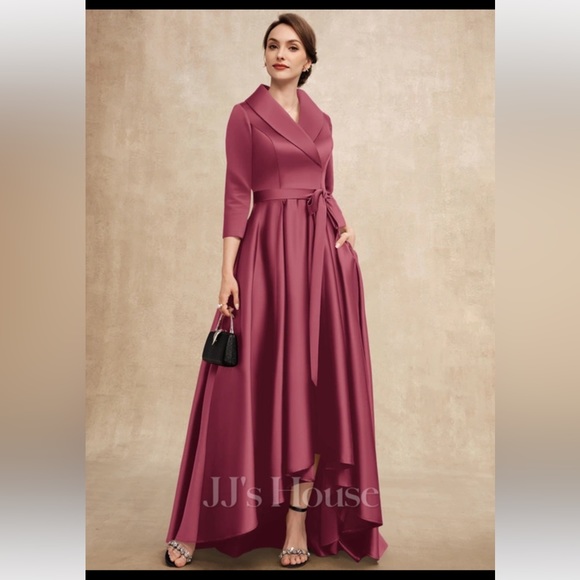 Dresses | Aline Vneck Asymmetrical Satin Dress In25 | Poshmark
